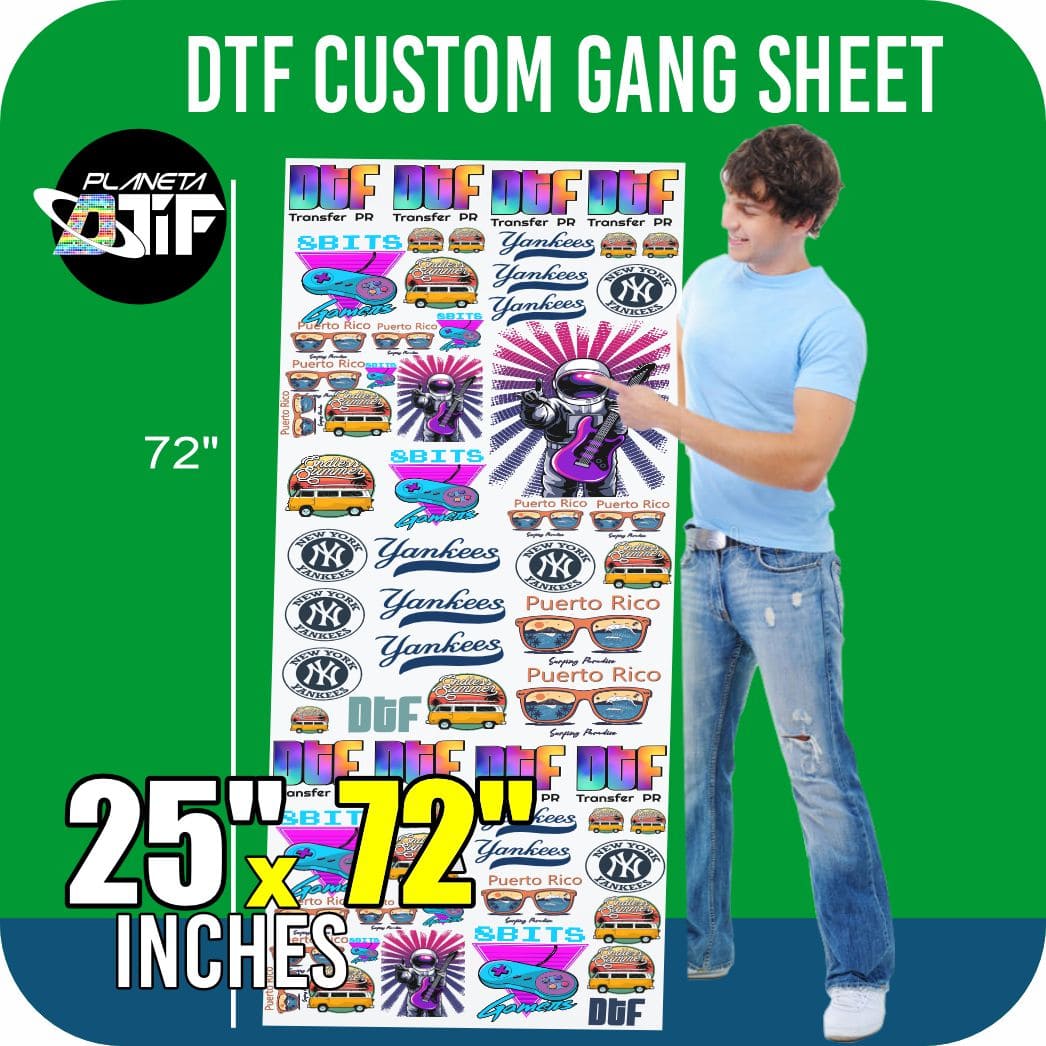 25" x 72" DTF Custom Gang Sheet - PlanetaDTF