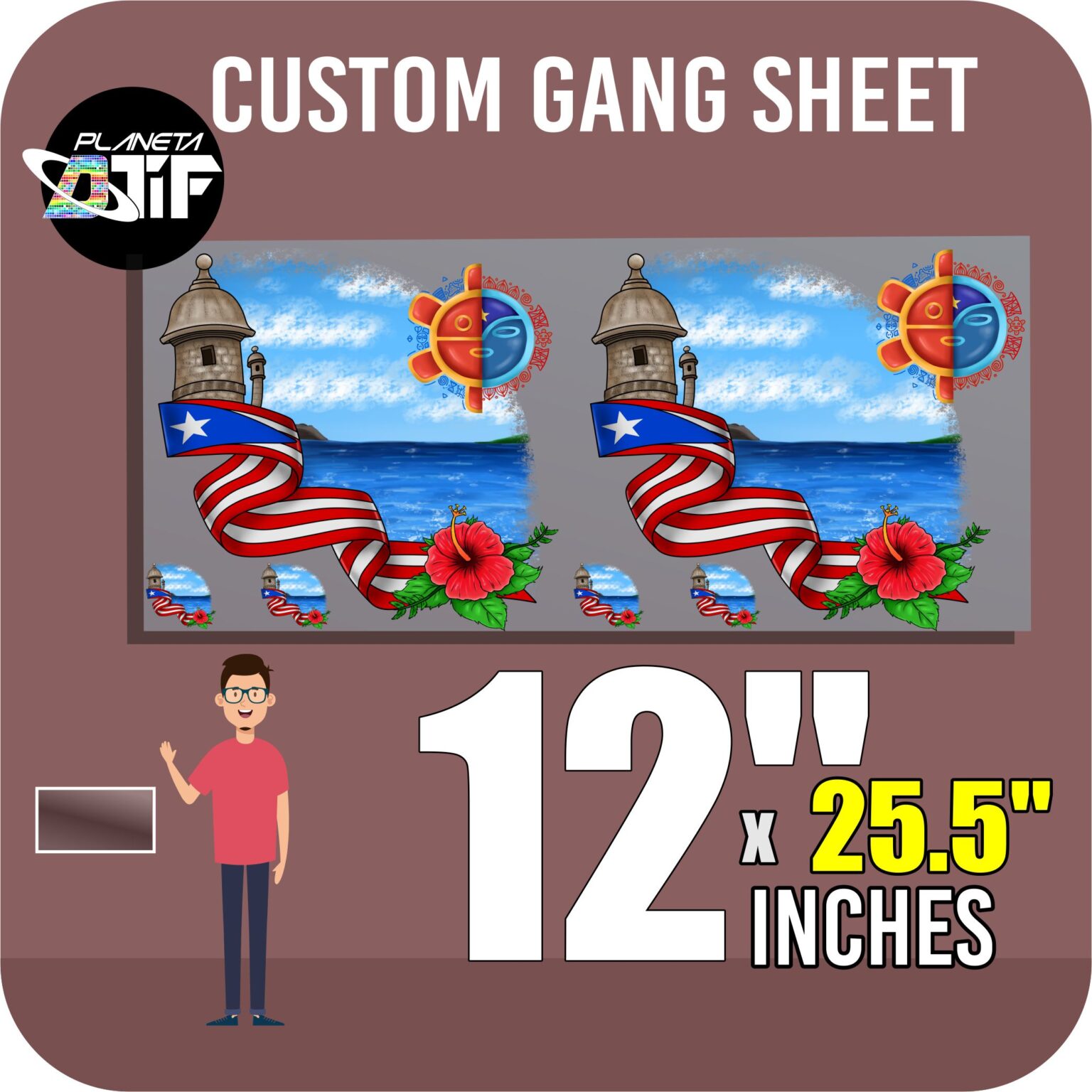 12" x 25.5" DTF Custom Gang Sheet - PlanetaDTF
